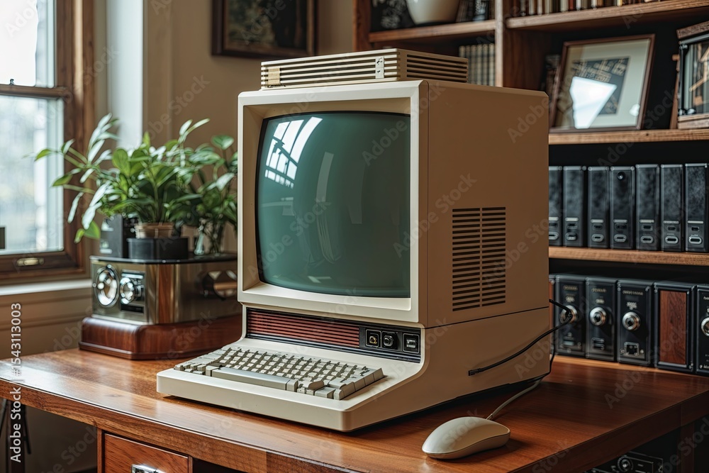 Classic Retro Computer: A Unique Desktop Apparatus Showcasing Functionality and Legacy Stock ...