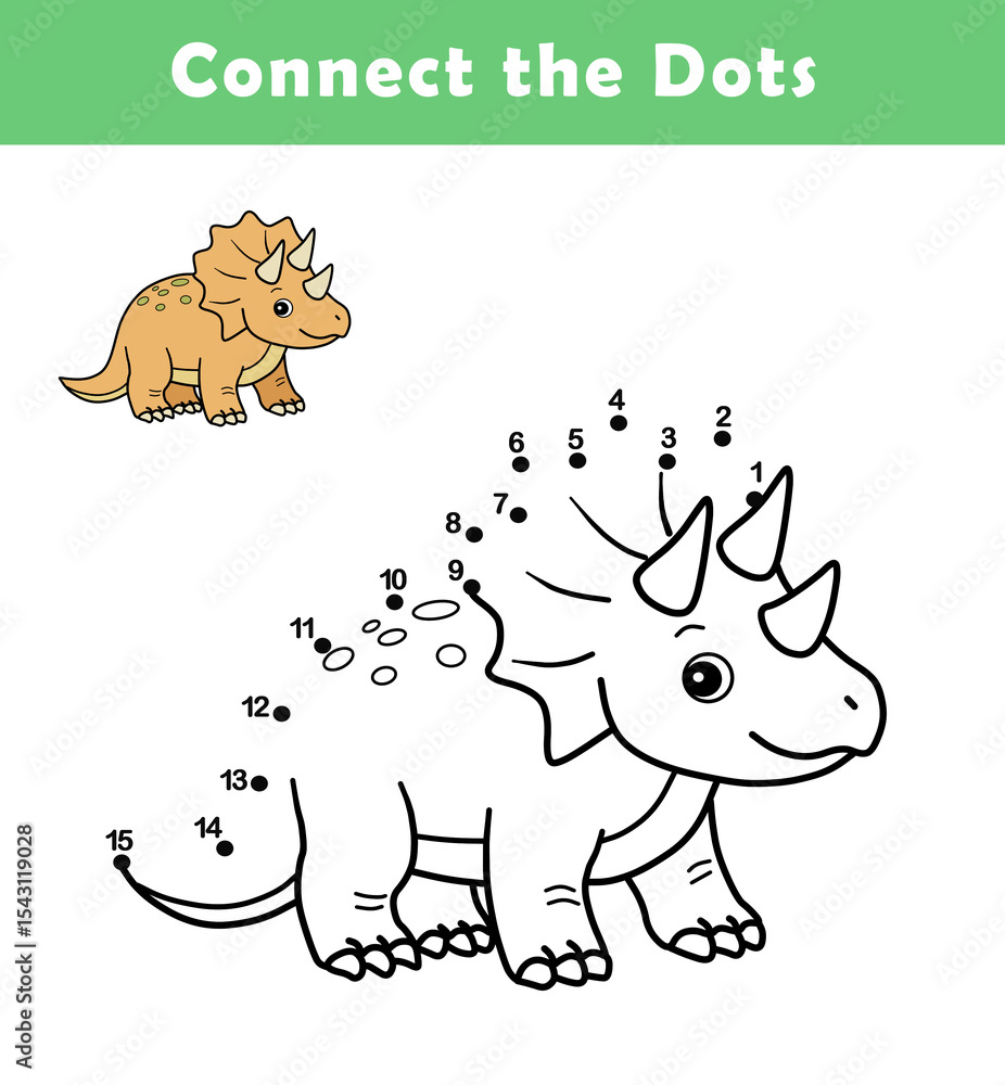 Dot to Dot Worksheet for Kids. Connect the dots to draw a cute ...
