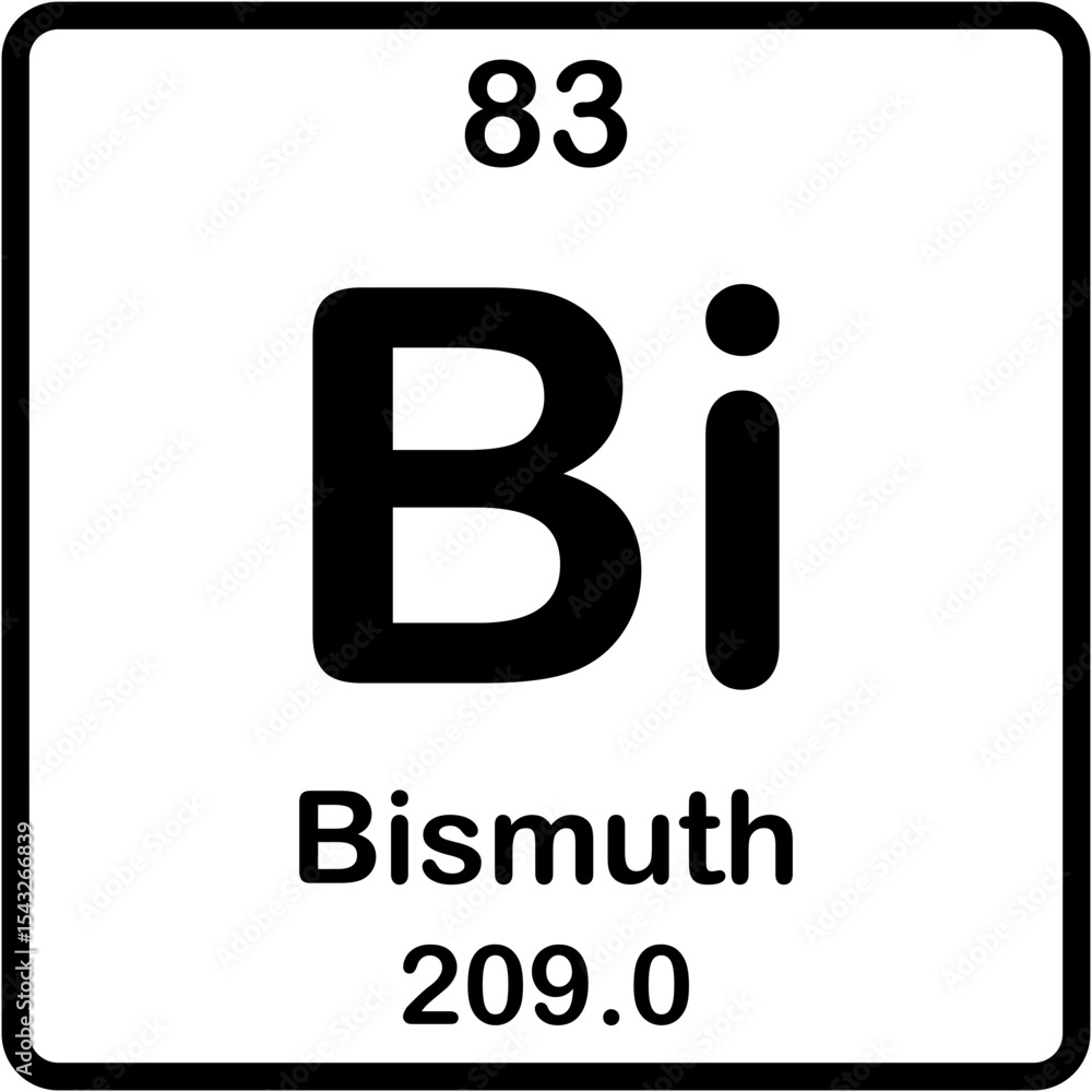 Chemical element of periodic table. Bismuth or Bi. Stock Vector | Adobe ...