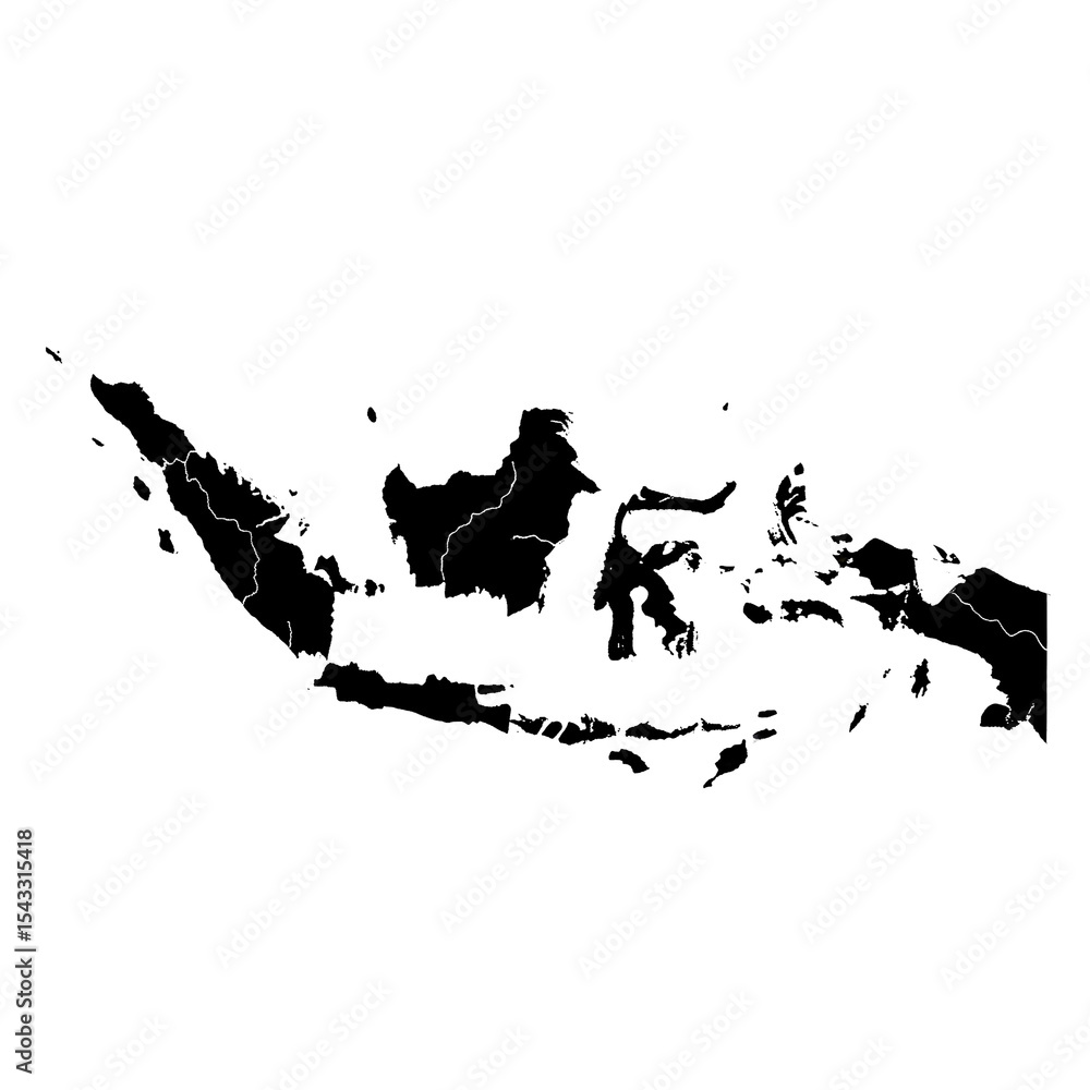 Detailed Political Map of Indonesia Provinces and Islands Stock ...