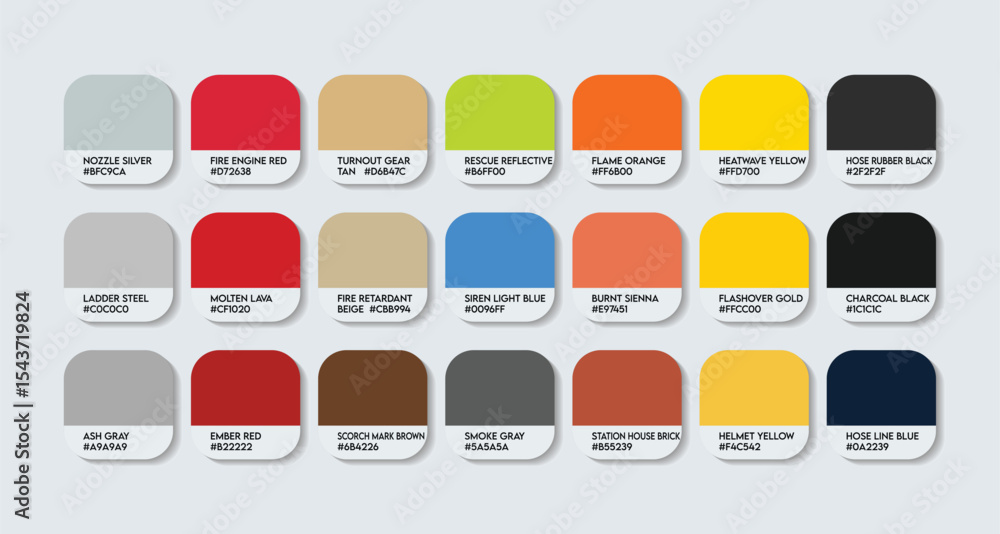 Firefighter Color Palette – Firefighter catalog sample Themed Color ...
