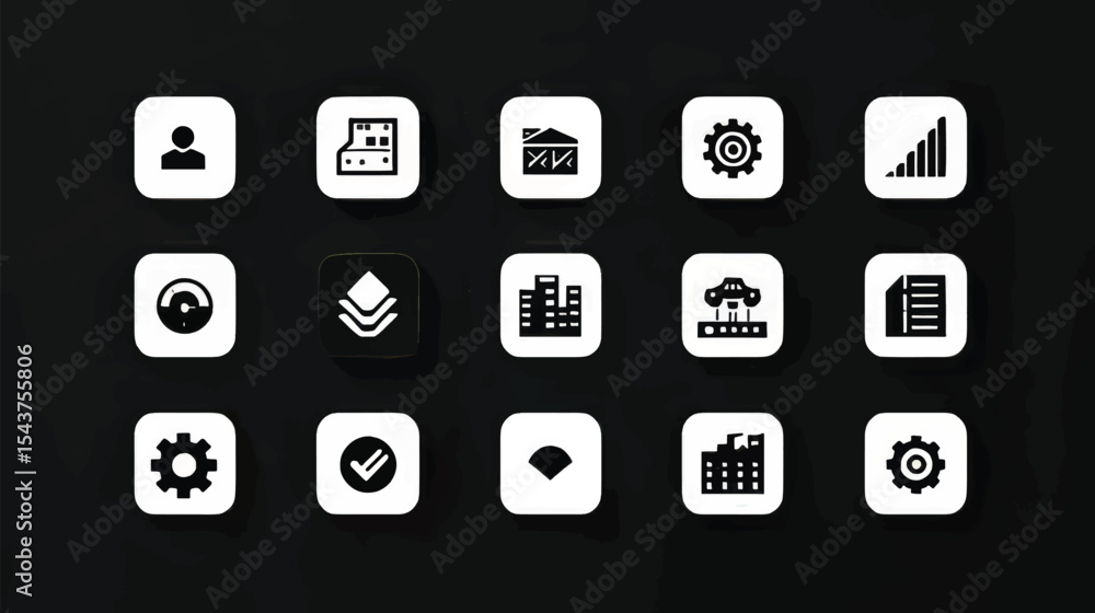Minimal Black and White Vector Graphics: Modern UI Icons for Digital ...
