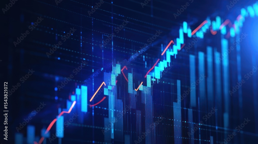 Digital chart of rising stock market の Stock イラスト | Adobe Stock