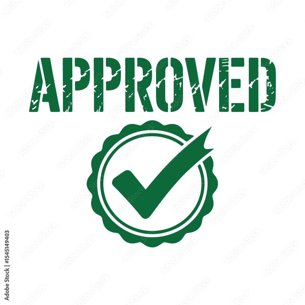Green "Approved" Stamp Displaying Circular Check Mark Design for ...
