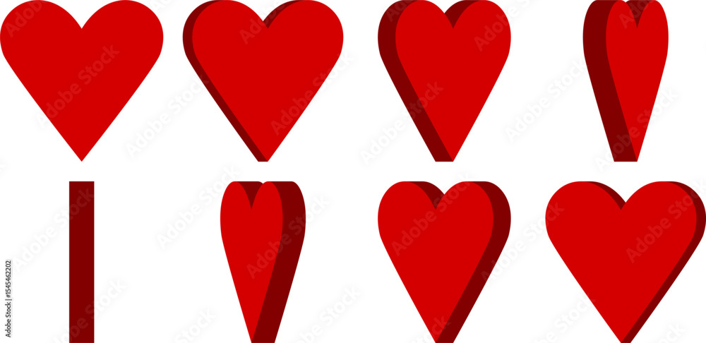 Basic 8-frame Rotating Red Heart Life Sprite Sheet for 3D Style Sprite ...