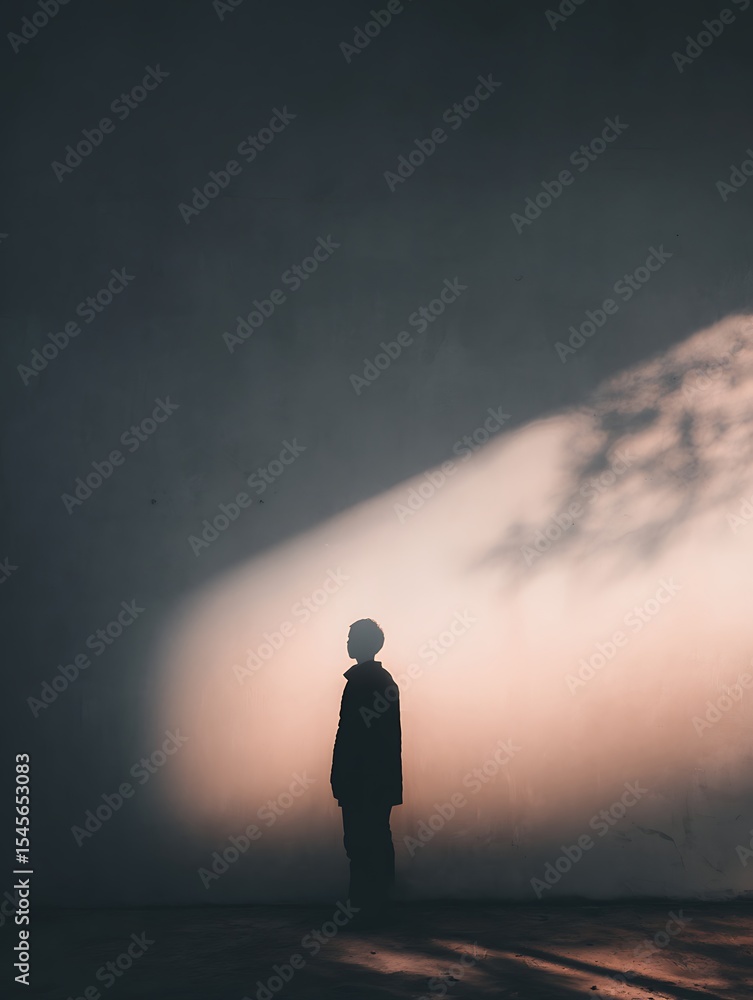 Only a shadow remains cast on a bare wall, speaking more than presence ...