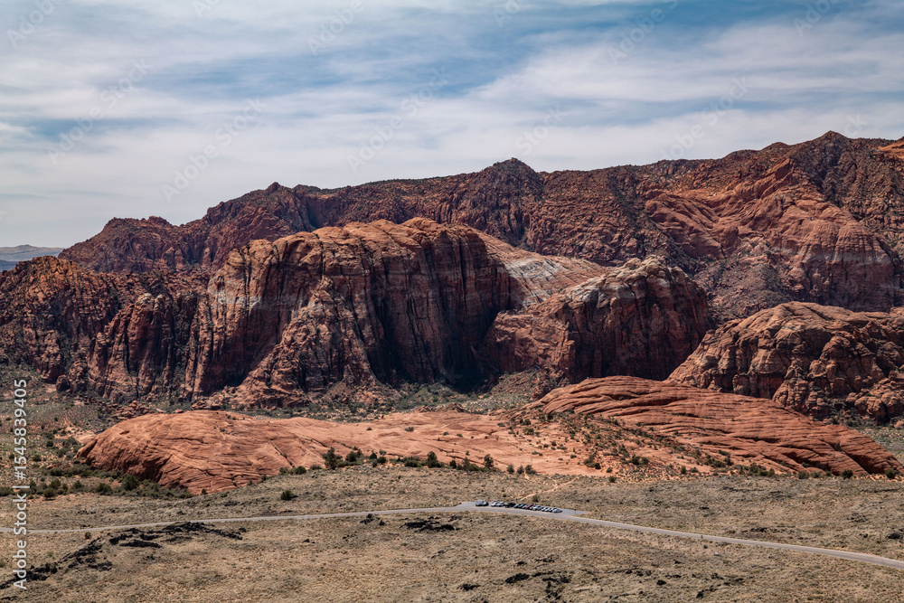 Santa Clara lava flow / basalt (Qbs) with Navajo Sandstone (Lower ...