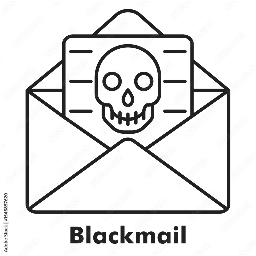 Blackmail Outline Icon Stock Vector | Adobe Stock