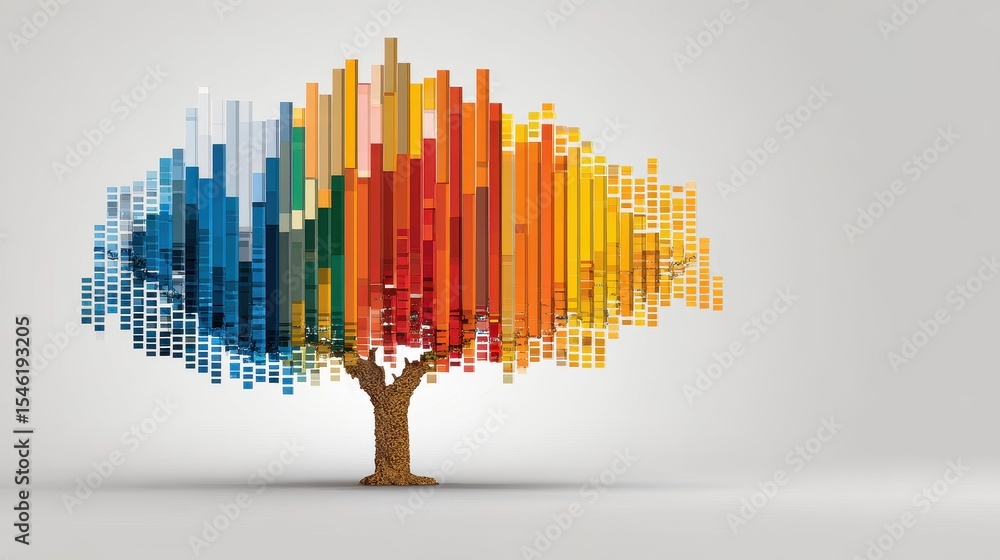 Stock-Illustration „Business color chart shaped like a tree, [organic ...