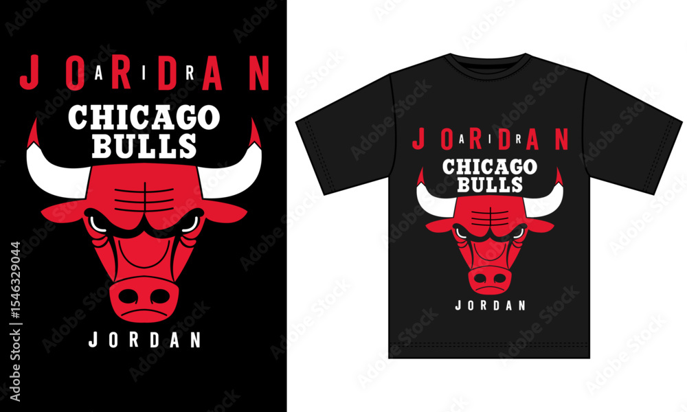Chicago Bulls Emblem: A bold illustration showcases the iconic Chicago ...