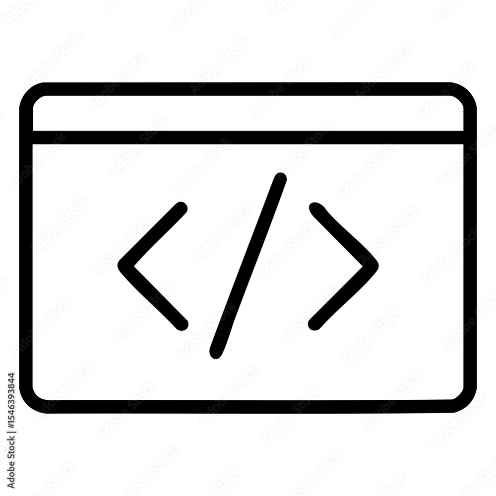 Web Development Code Icon HTML, CSS, and JavaScript Symbols Stock Vector | Adobe Stock