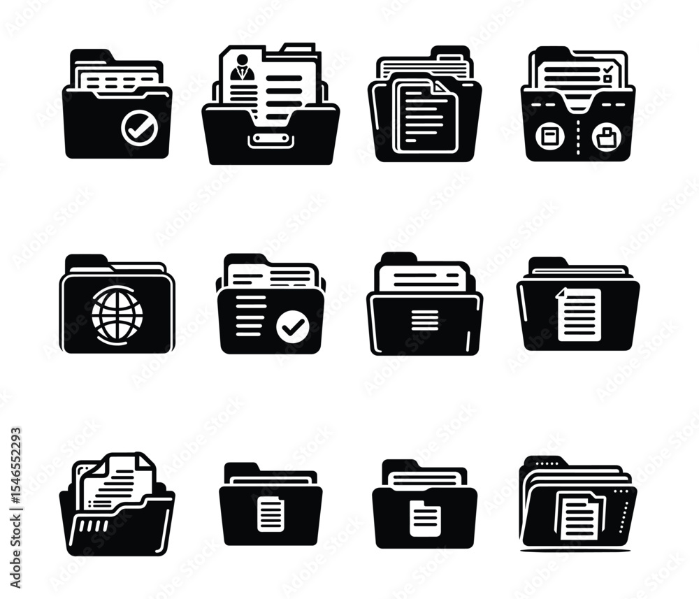 Стоковое векторное изображение «Professional Office File Folder Icons ...