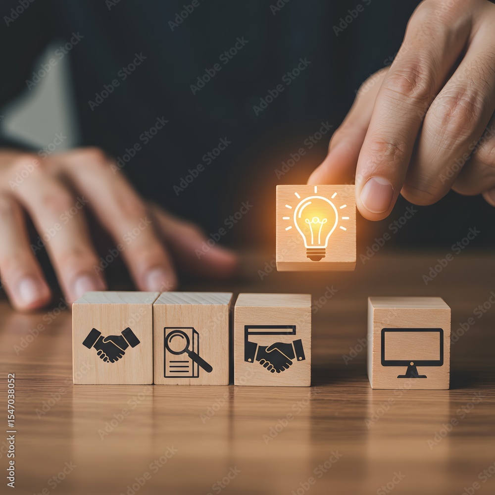 Design Thinking Process concept. problem-solving methodology used for innovation and strategic ...