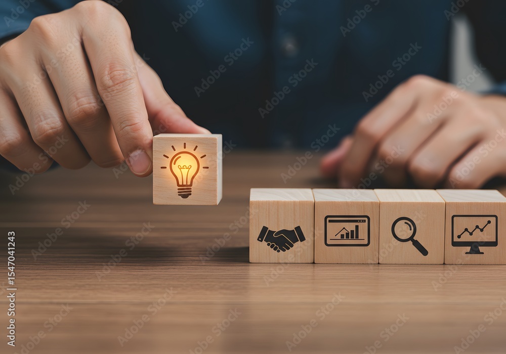 Design Thinking Process concept. problem-solving methodology used for innovation and strategic ...