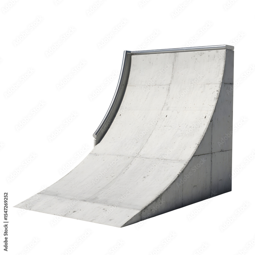 Gray concrete skatepark ramp isolated on transparent background Stock ...