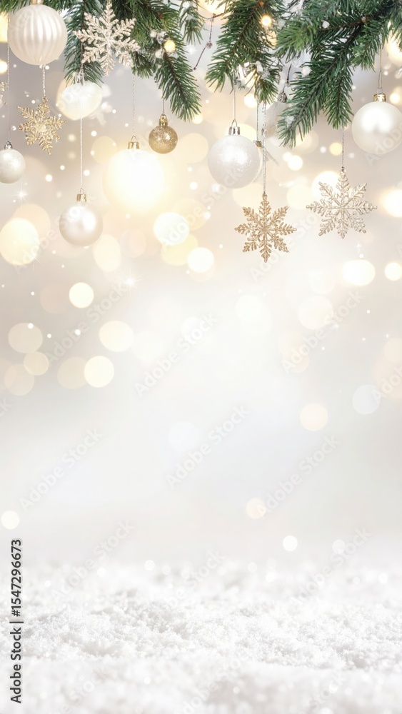 ภาพถ่าย Stock Winter holiday decorations festive atmosphere background ...