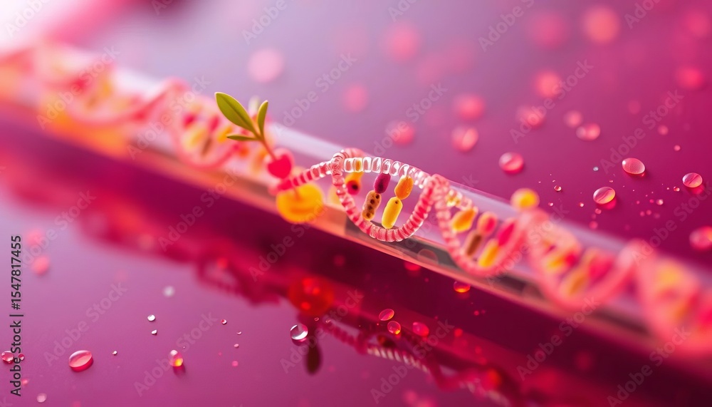 Close-up of plant DNA sample on electrophoresis gel, scientific method ...