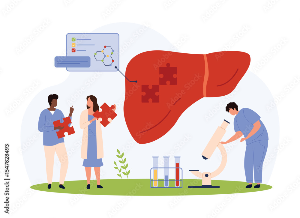 Liver diseases, hepatitis diagnosis and prevention vector illustration ...