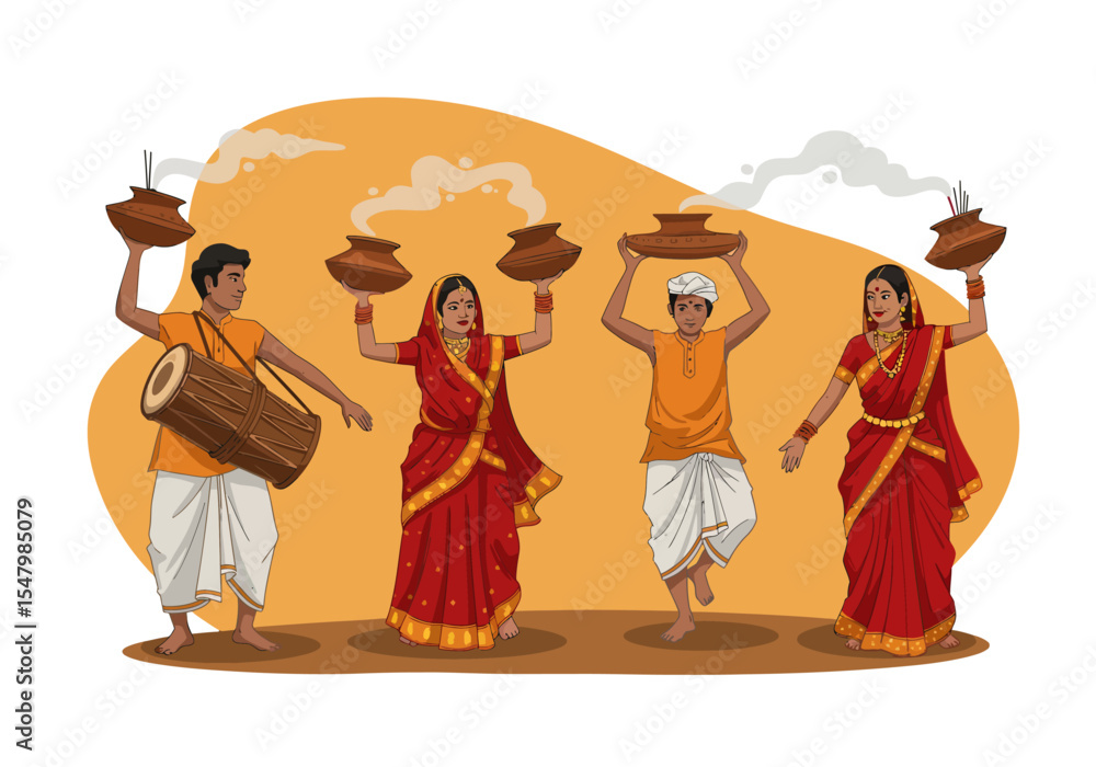 Devotees performing the traditional Dhunuchi dance during Durga Puja ...