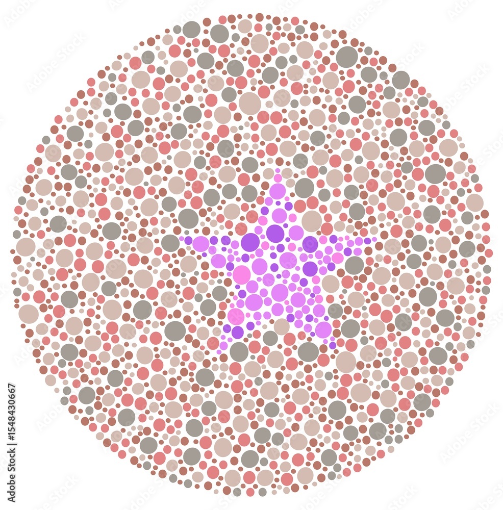 Picture of stars for color blindness tests. Color blindness tests with ...