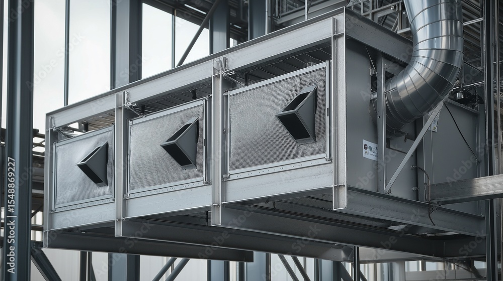 Reverse air baghouse dust control installation showing reverse airflow ...