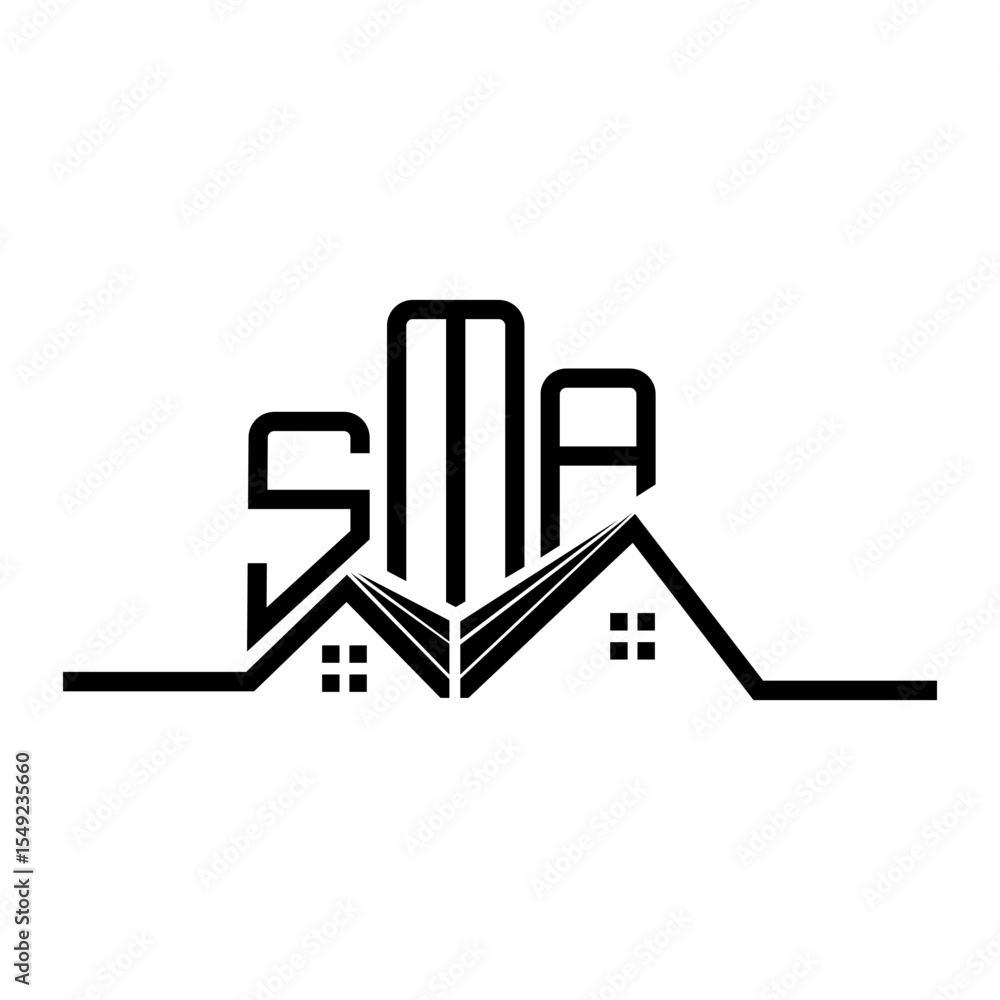 SMA Real State logo design, SMA simple and modern logo. SMA luxurious ...