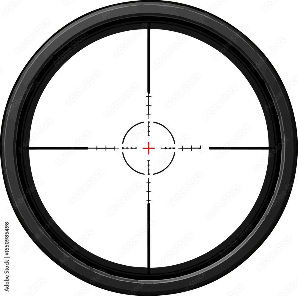Create a Sniper scope crosshairs in realistic style. Optical sight for ...