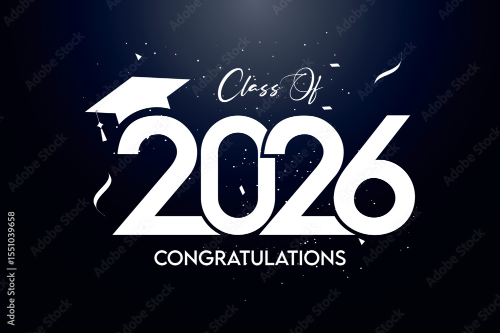 Stock-Vektorgrafik „Class of 2026 Text for graduation design, high ...