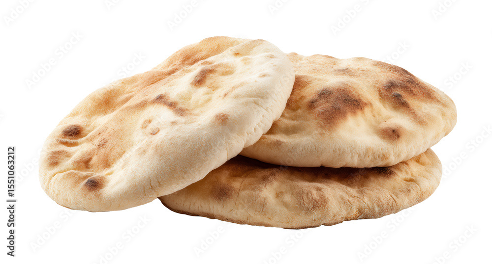 Delicious traditional Arabic pita bread showcasing its fluffy texture ...