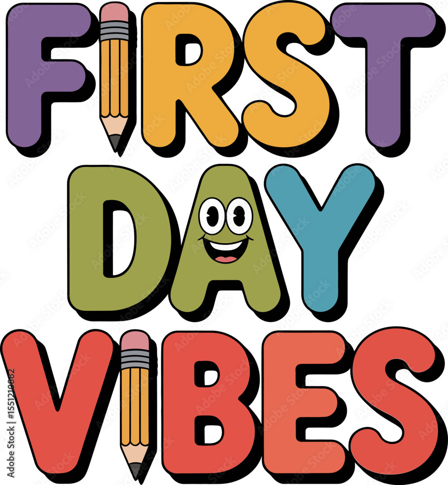 First day 2026 school themed vector with cute icons and doodles for ...