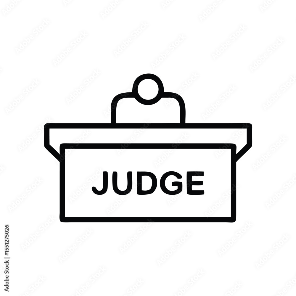 Find a judge icon court law legal system justice symbol for courtroom ...