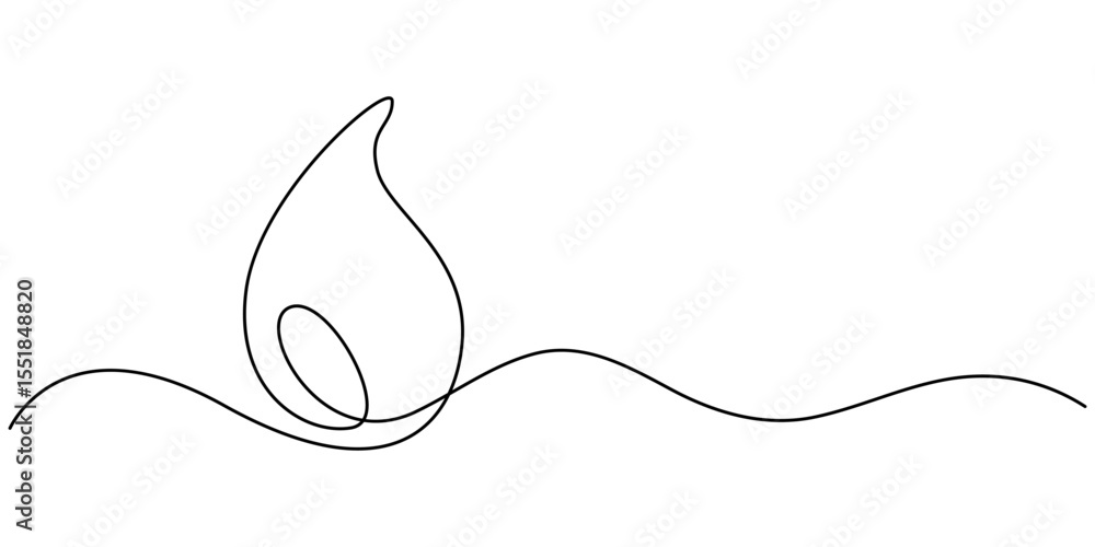 Continuous line drawing of blood drop on transparent background ...