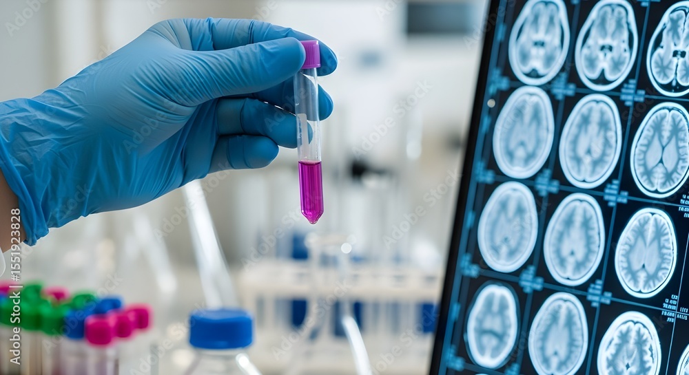 Alzheimer MRI Brain Scan with EDTA Blood Collection Tube for Biomarker ...