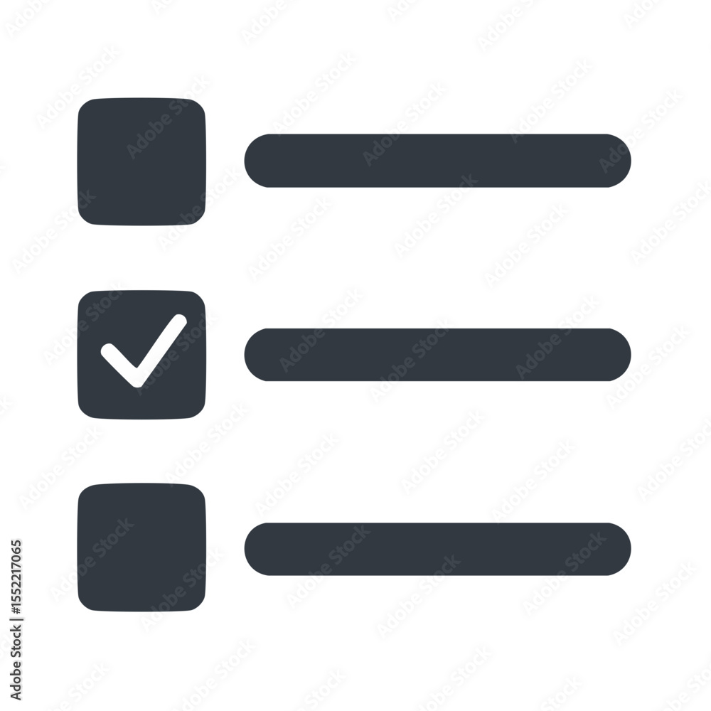 Checklist with boxes and checkmark, business task list, complete process, to-do list, progress ...