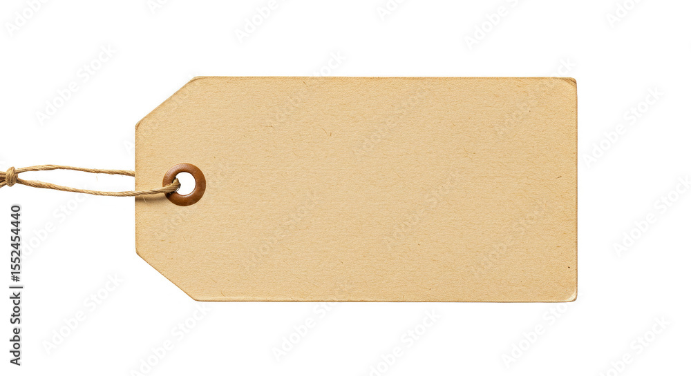Isolated Blank Beige Tag Vintage Paper Price Label Decoration Stock ...