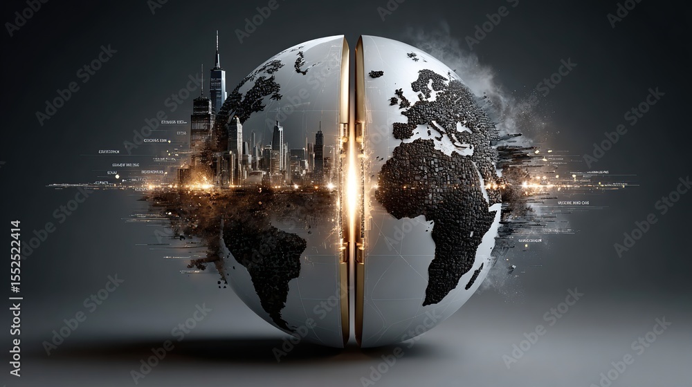 Global Network: A Futuristic Vision of Interconnected Cities and Data ...