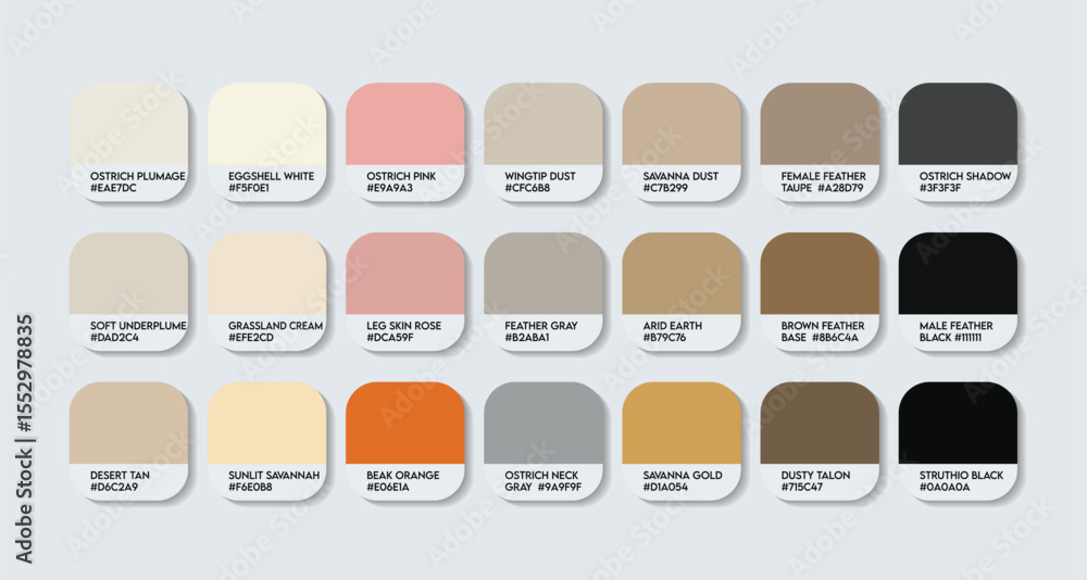 Стоковое векторное изображение «Struthio camelus Color Palette ...