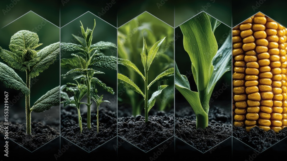 Plant Growth Stages: A captivating image showcasing the life cycle of a ...