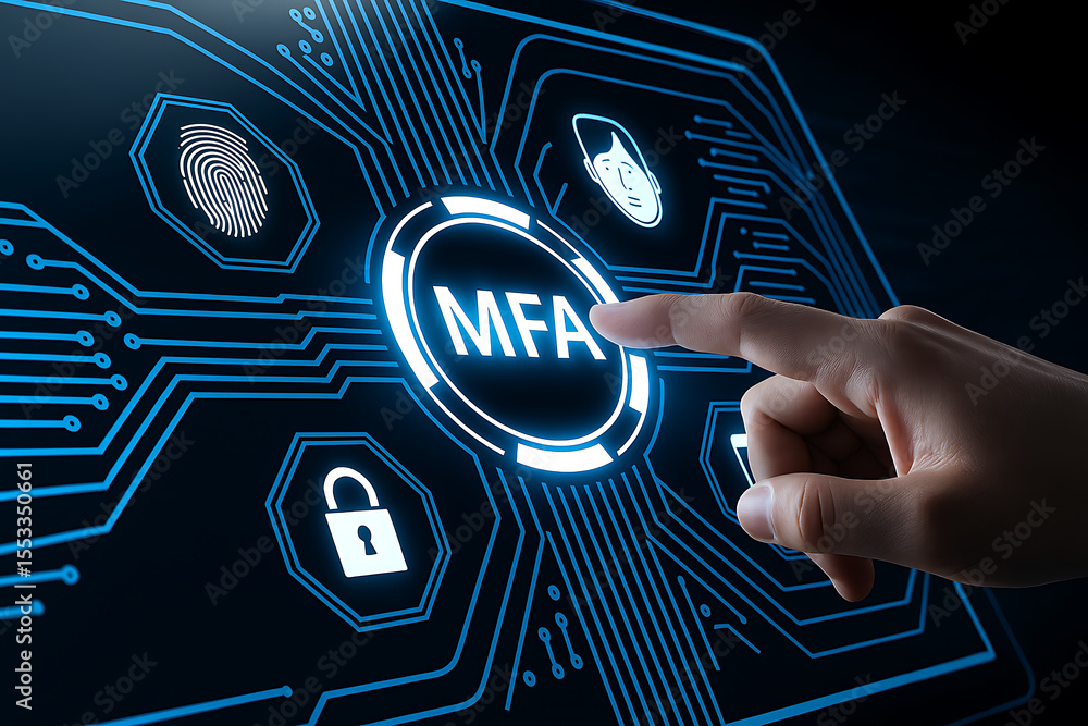 Businessman Pressing Virtual MFA Button – Multi-Factor Authentication ...