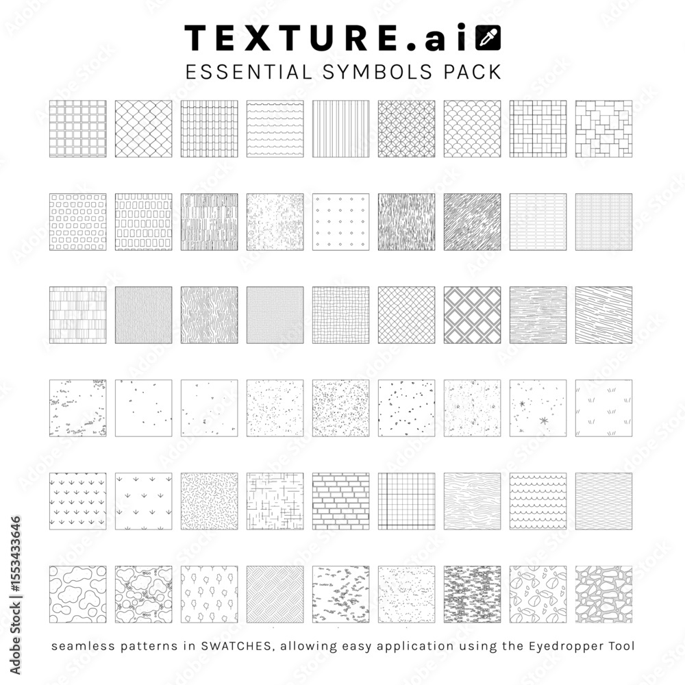 Vector pattern texture CAD set for landscape architecture, including ...