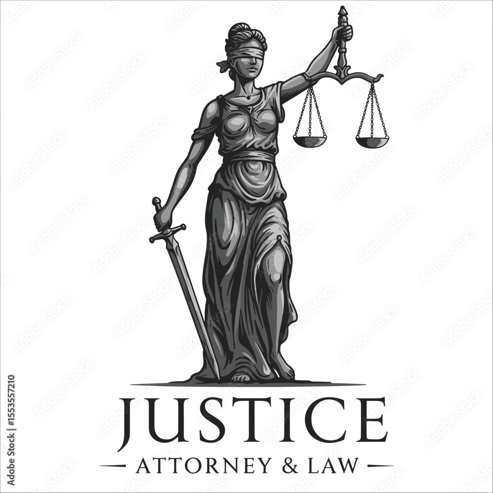 Lady Justice, justitia goddess logo for attorney and law simple clean ...