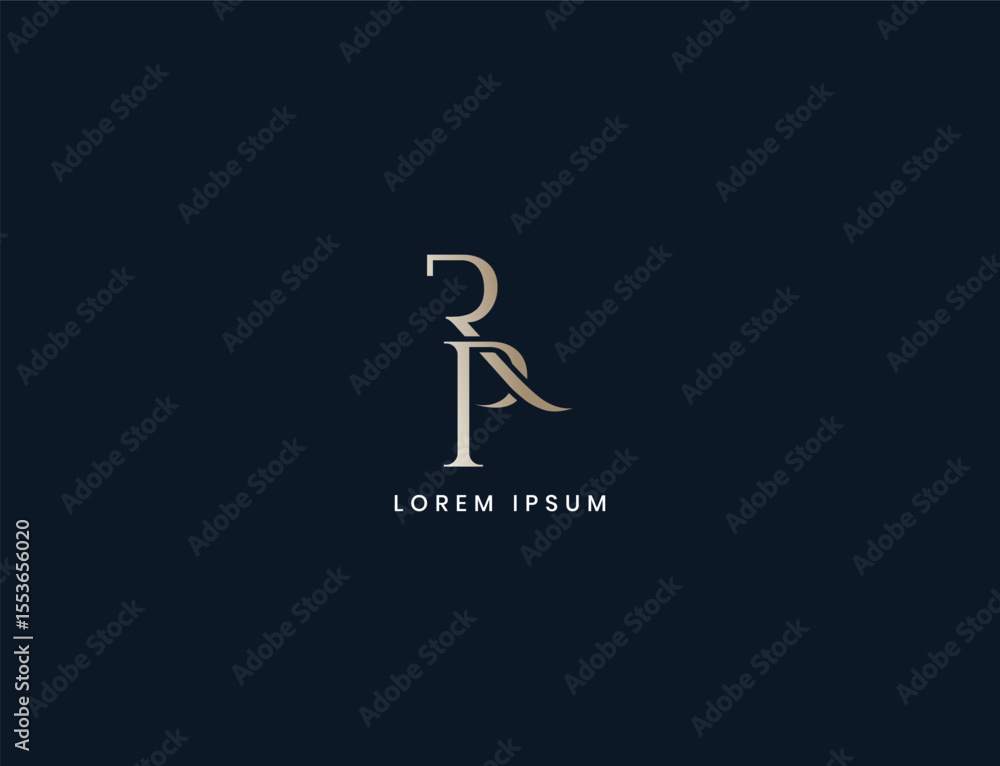 Vetor Rp luxury letter logo design, pr typography for corporate ...