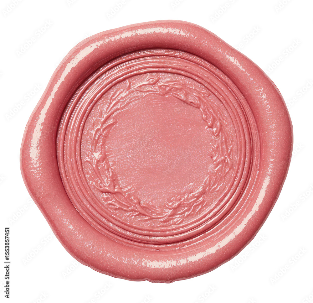 PNG Soft pink wax seal design round decorative. Stock Photo | Adobe Stock