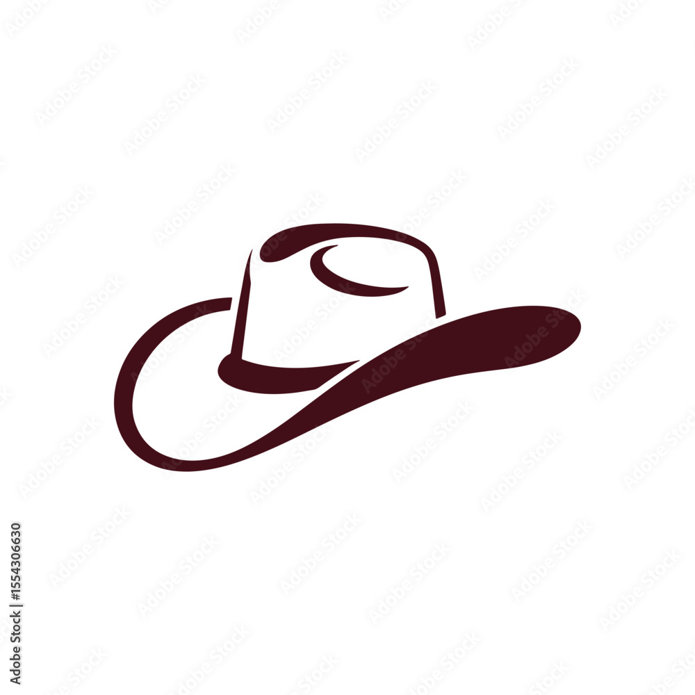 Unique cowboy and hat logo Modern and minimalist vector and abstract ...
