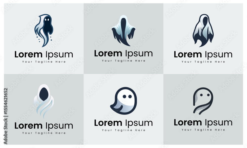 Collection of modern and creative ghost logos for branding and design ...