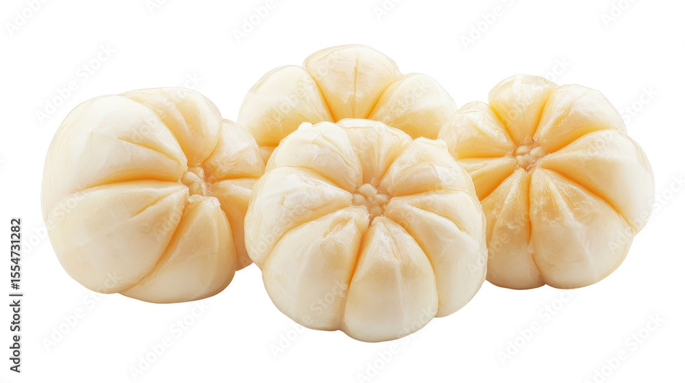 Lanzones (langsat) with pale yellow skin and soft segmented pulp ...