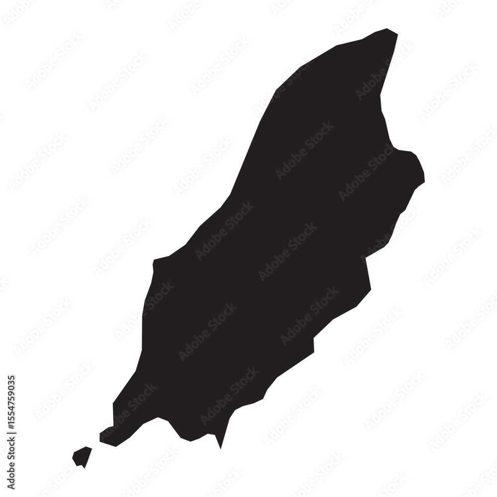 Detailed political and geographic map of Isle of Man with labeled towns ...