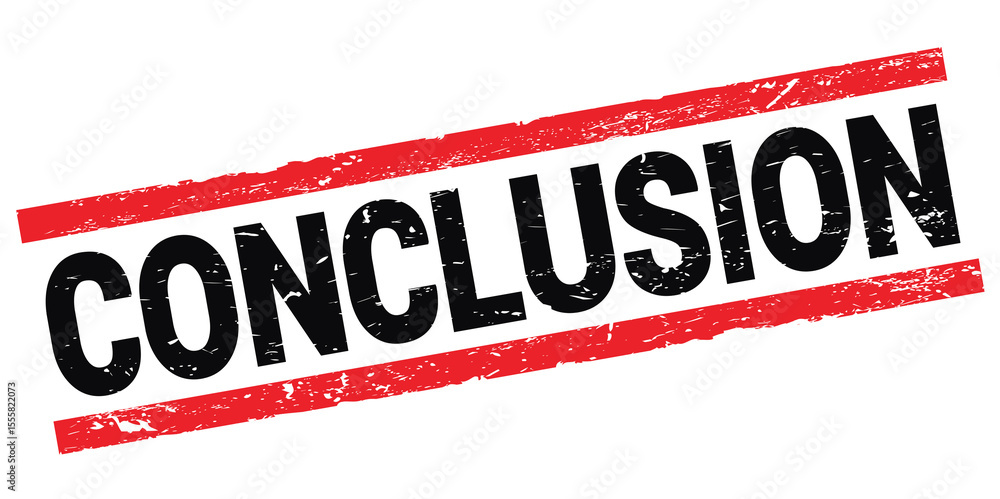 CONCLUSION text on black-red rectangle stamp sign. Stock Illustration ...