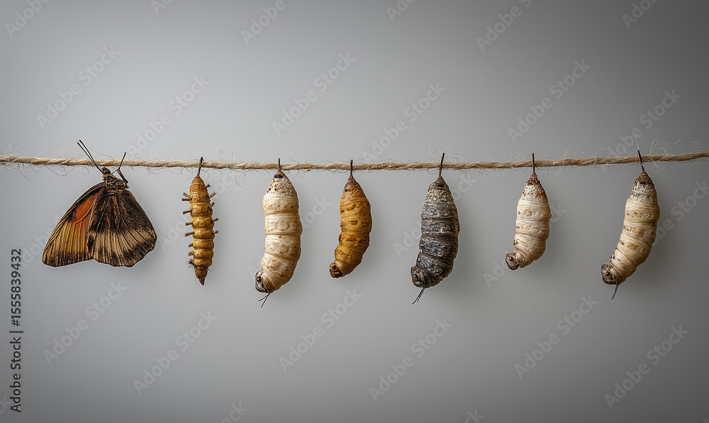 butterfly's life cycle, from the caterpillar to emerging as an adult ...