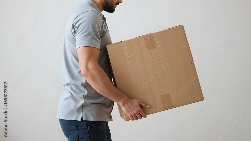 Man Lifting Heavy Cardboard Box Proper Lifting Techniques for Injury ...